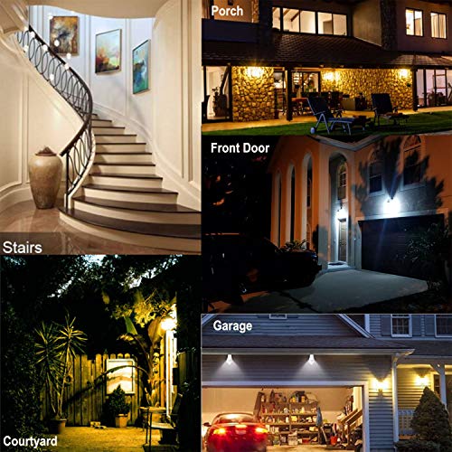 MikeWin Motion Sensor Light Bulbs Outdoor 4 Packs 13W(100W Equivalent) Security LED Bulb, Indoor E26, A19, 5000K Daylight Dusk to Dawn Bulb for Garage Front Door Porch Stairs Hallway