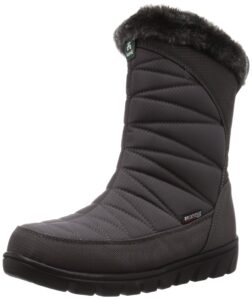 kamik women's hannah zip w snow boot, black, 6 wide