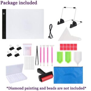 Diamond Painting A4 LED Light Pad Kit, LED Artcraft Tracing Light Table, Tools and Accessories Kit for Full Drill & Partial Drill 5D Diamond Painting