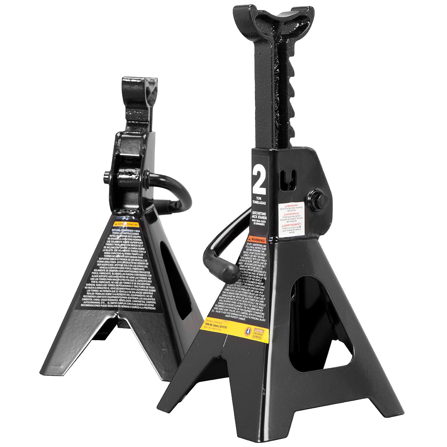 Torin AT82001B-1 Hydraulic Floor Jack Combo with 2 Jack Stands, 2 Ton (4,000 lb.), Black