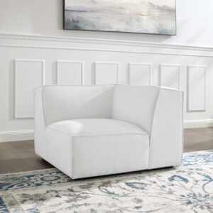 Modway Restore Upholstered Fabric Sectional Sofa, Corner Chair, White