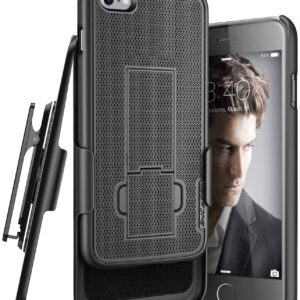 Encased DuraClip for iPhone SE Belt Clip Case (SE2 SE3 2020/2022) Slim Kickstand Cover with Swivel Holster (Black)