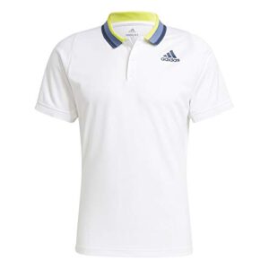 adidas,Mens,Freelift Heather PB Polo,White/Crew Navy,XX-Large