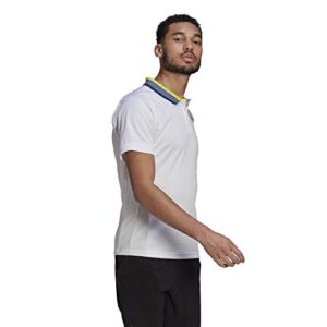 adidas,Mens,Freelift Heather PB Polo,White/Crew Navy,XX-Large