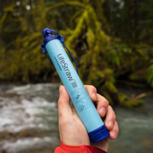 LifeStraw Personal Water Filter for Hiking, Camping, Travel, and Emergency Preparedness, 5 Pack, Blue