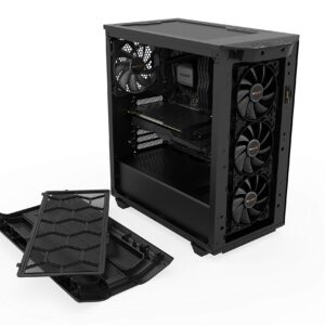 be quiet! Pure Base 500DX ATX Mid Tower PC case | ARGB | 3 Pre-Installed Pure Wings 2 Fans | Tempered Glass Window | Black | BGW37