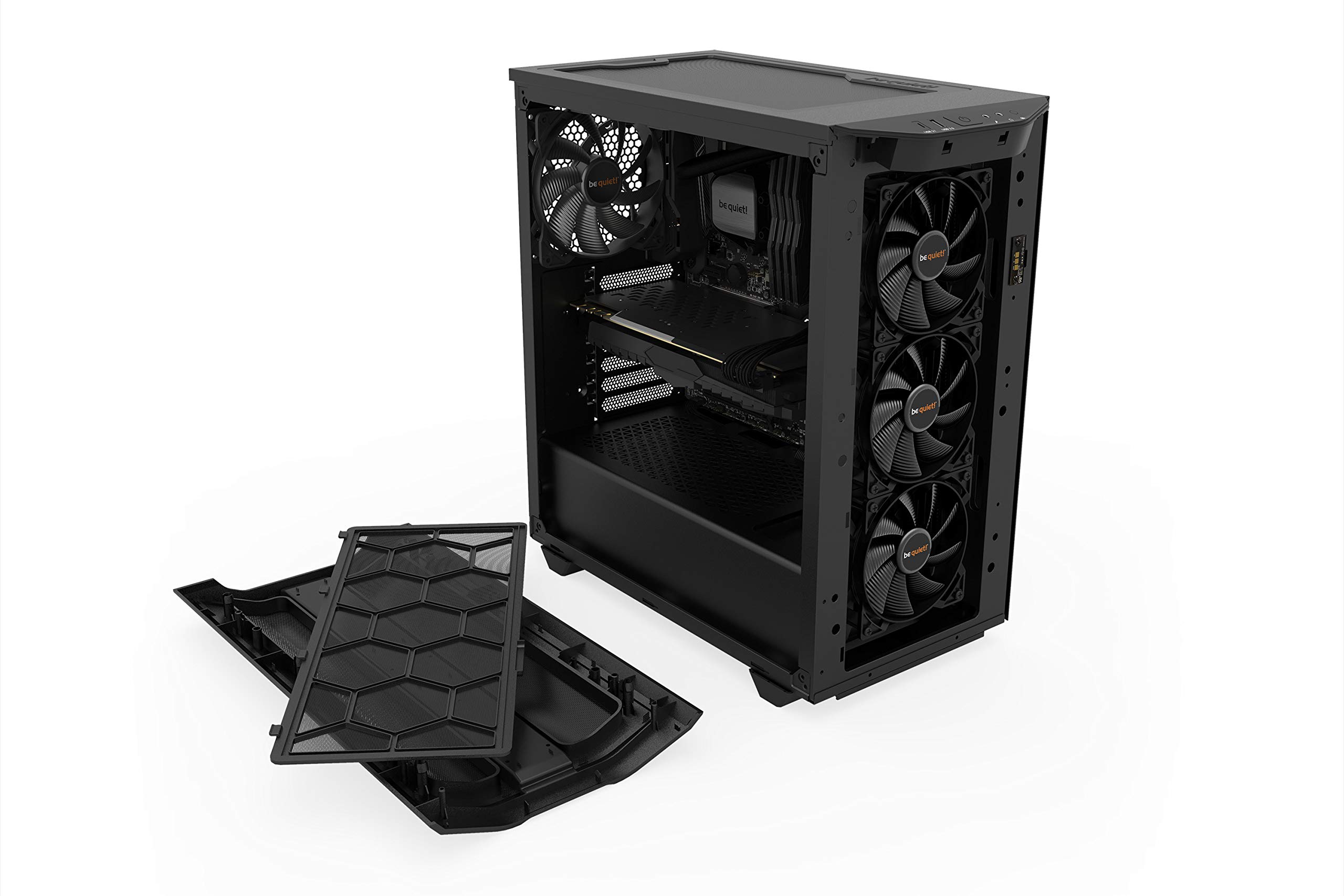 be quiet! Pure Base 500DX ATX Mid Tower PC case | ARGB | 3 Pre-Installed Pure Wings 2 Fans | Tempered Glass Window | Black | BGW37