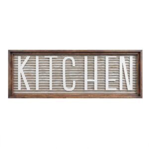 barnyard designs rustic wooden kitchen wall decor sign, country farmhouse decoration for home, kitchen, dining room, 16.5” x 5”