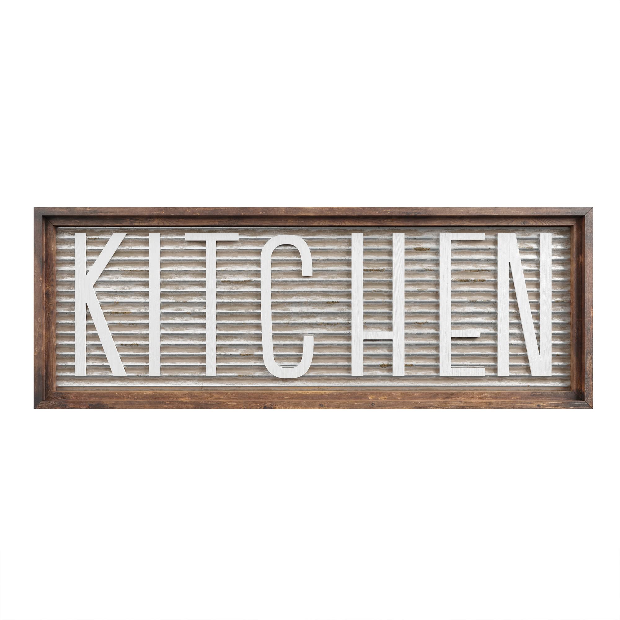 Barnyard Designs Rustic Wooden Kitchen Wall Decor Sign, Country Farmhouse Decoration for Home, Kitchen, Dining Room, 16.5” x 5”