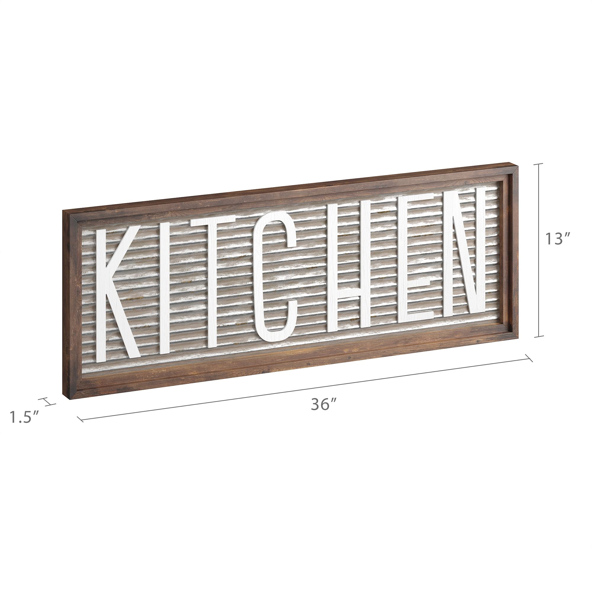 Barnyard Designs Rustic Wooden Kitchen Wall Decor Sign, Country Farmhouse Decoration for Home, Kitchen, Dining Room, 16.5” x 5”