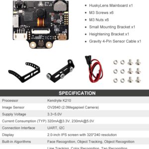 HUSKYLENS - an Easy-to-use AI Machine Vision Sensor/Smart Vision Robot Camera- Face Recognition Tracking for Raspberry Pi, Micro: bit (HUSKYLENS)