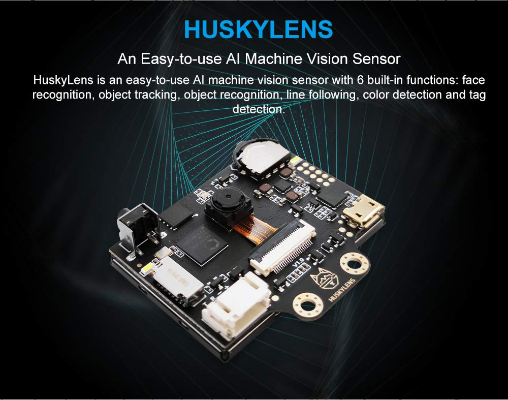 HUSKYLENS - an Easy-to-use AI Machine Vision Sensor/Smart Vision Robot Camera- Face Recognition Tracking for Raspberry Pi, Micro: bit (HUSKYLENS)