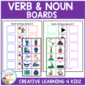 verb & noun sentence boards