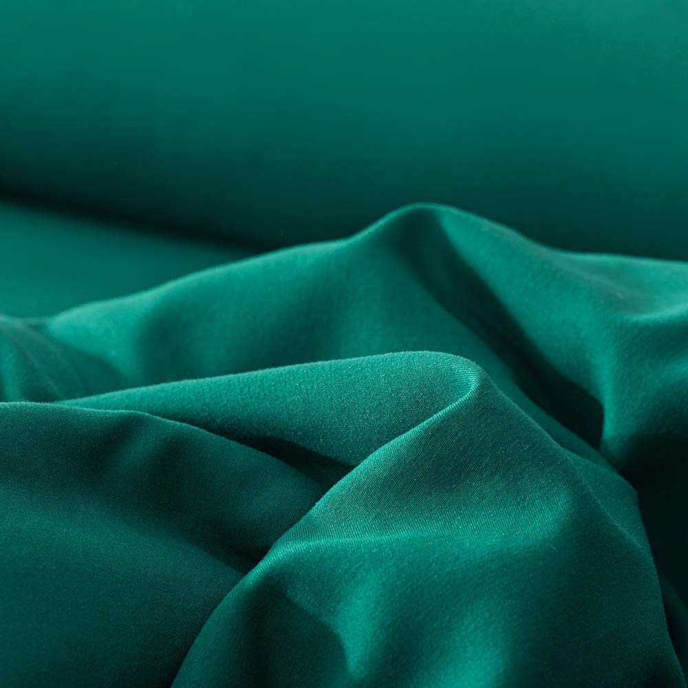 Wellboo Emerald Green Comforter Sets Queen Solid Dark Green Bedding Comforters Cotton Modern Plain Hunter Green Quilts Bedding Women Men Dark Forest Green Dorm Blankets Soft Durable Boho Green Bedding