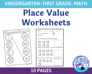 kindergarten first grade math place worksheets- place value worksheets