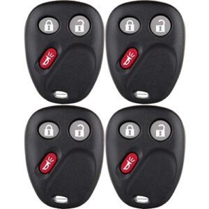 SCITOO Replacement for Shell 3 Buttons Pad Outer shell Keyless Entry Remote Car Key Fob Case 2003-2006 Chevrolet Buick Saturn Cadillac Hummer Pontiac 4PCS FCC 21997127B 15132198B