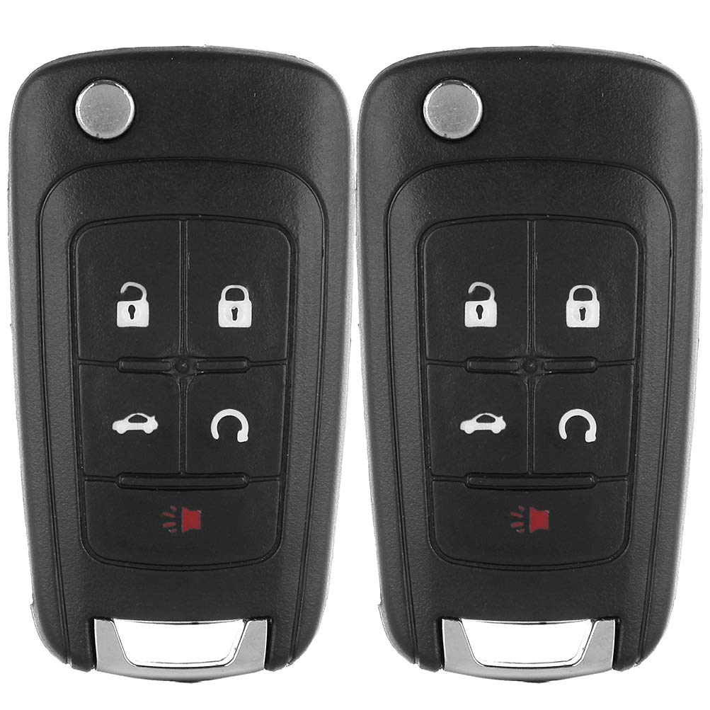 SCITOO Replacement Key Fob Case 5 Buttons Pad Outer Shell Keyless Entry Remote Car 2010-2017 for Chevy for Buick for GMC 2PCS FCC OHT01060512