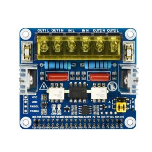 Waveshare Dual Channels Bidirectional Triac HAT for Raspberry Pi Integrated MCU with Commands Control UART / I2C