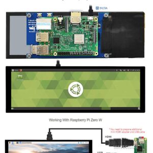 Waveshare 7.9inch Capacitive Touch Screen LCD Compatible with Raspberry Pi 5/4B/3B+/3A+/2B/B+/A+/Zero/Zero W/WH/Zero 2W CM3+/4 400×1280 Resolution HDMI IPS Supports Jetson Nano/Windows