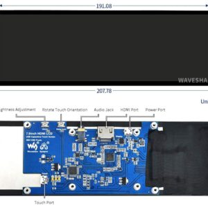 Waveshare 7.9inch Capacitive Touch Screen LCD Compatible with Raspberry Pi 5/4B/3B+/3A+/2B/B+/A+/Zero/Zero W/WH/Zero 2W CM3+/4 400×1280 Resolution HDMI IPS Supports Jetson Nano/Windows