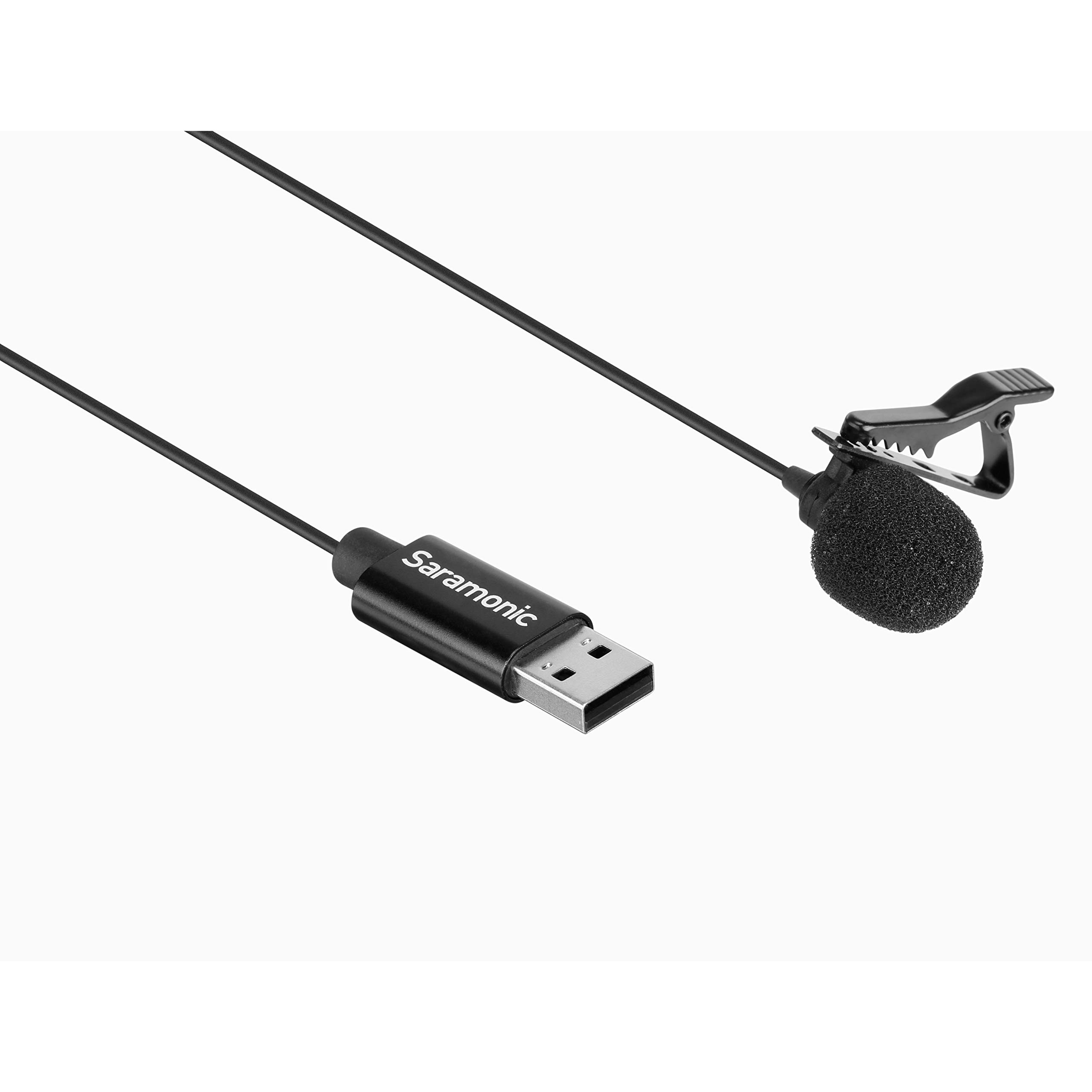 Saramonic Lavalier Mic with USB-A Connector for Computers with 6.56' (2m) Cable (SR-ULM10), Black