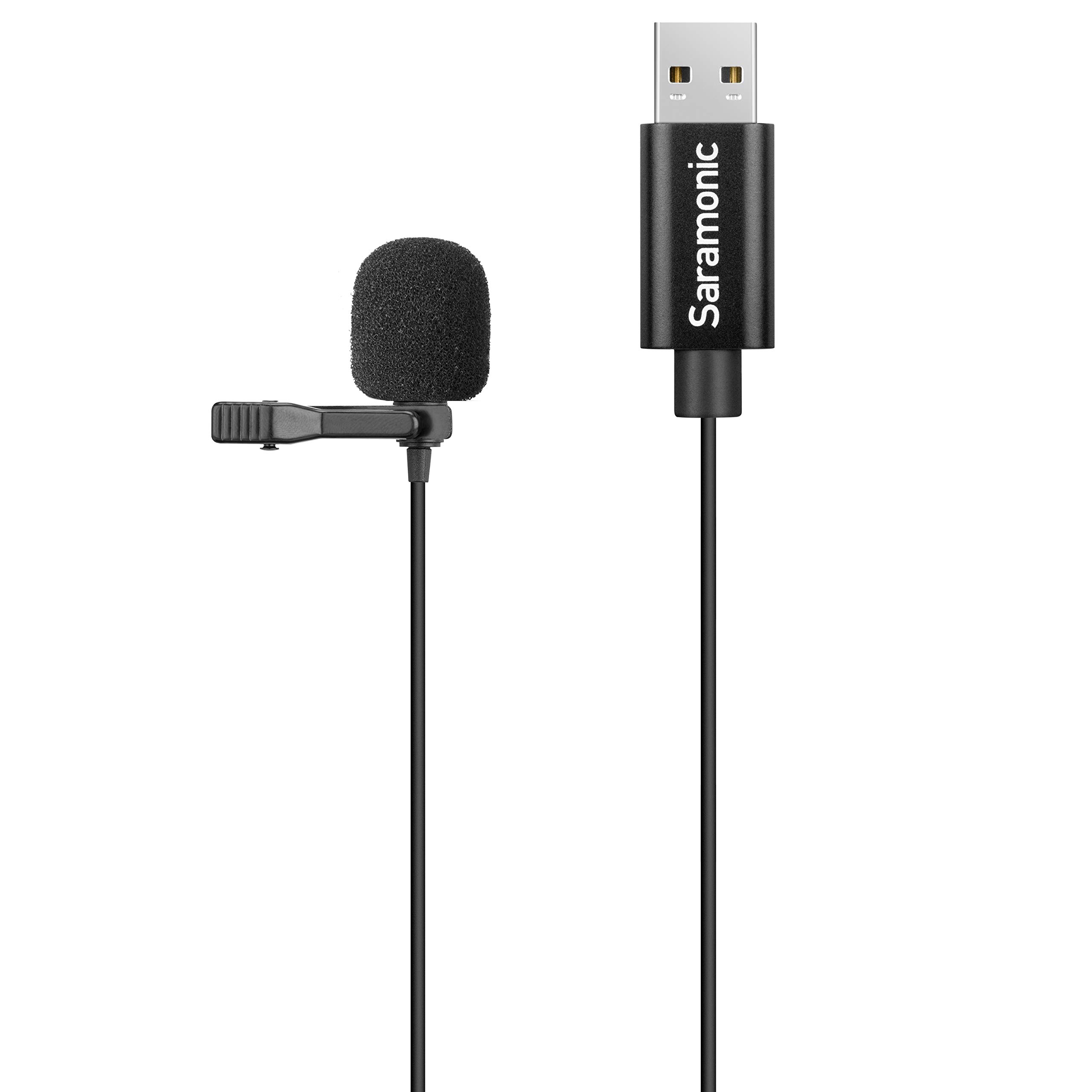 Saramonic Lavalier Mic with USB-A Connector for Computers with 6.56' (2m) Cable (SR-ULM10), Black