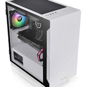 Thermaltake S100 Tempered Glass Snow Edition Micro-ATX mini-Tower Computer Case with 120mm Rear Fan Pre-Installed CA-1Q9-00S6WN-00, White