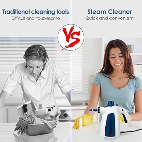 FFDDY MS69 Steam Cleaner, Handheld Multi Purpose High Pressure Chemical Free Steamer 350ML Big Tank Size, Cleaning for Home/Toilet/Bathroom/Auto/Patio/Grout, Blue