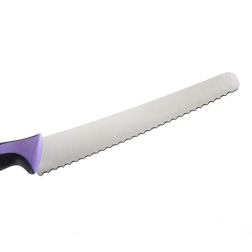 Mercer Culinary Purple Millennia Colors Handle, 10" Bread Knife (Wavy Edge Wide)