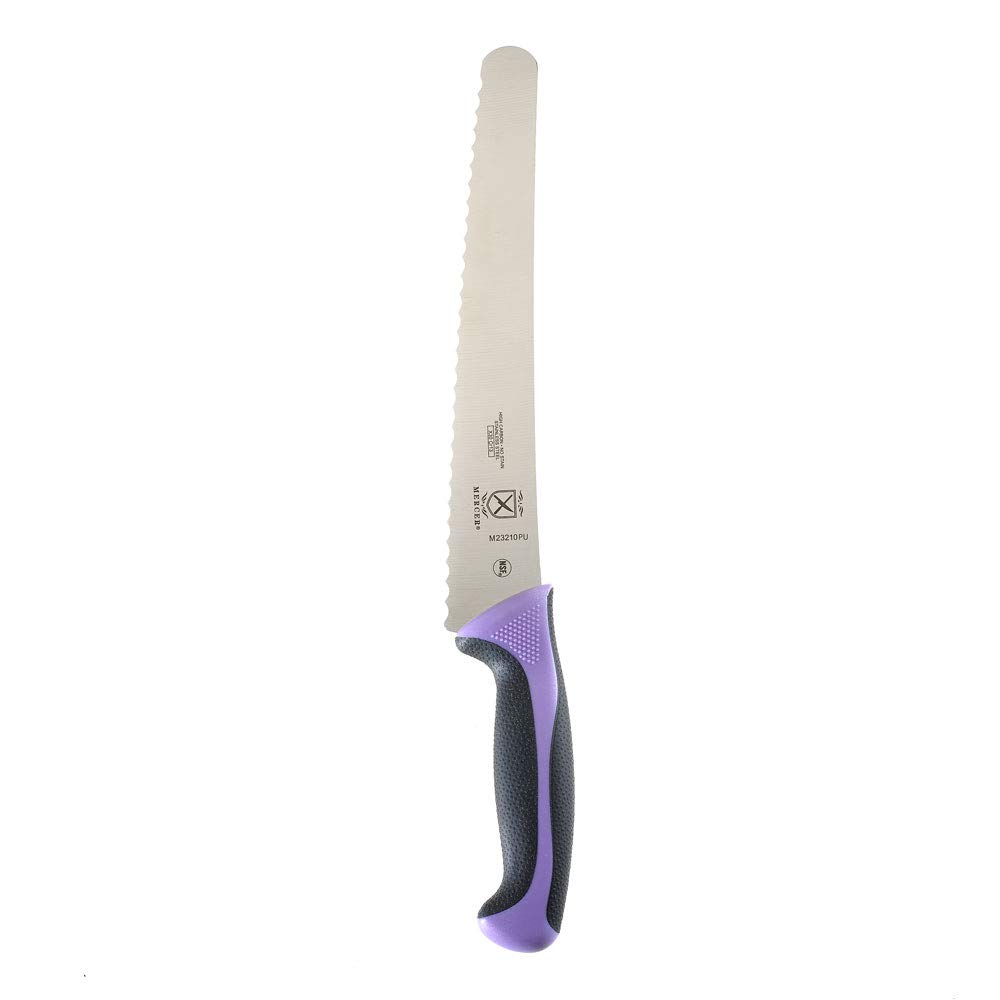 Mercer Culinary Purple Millennia Colors Handle, 10" Bread Knife (Wavy Edge Wide)