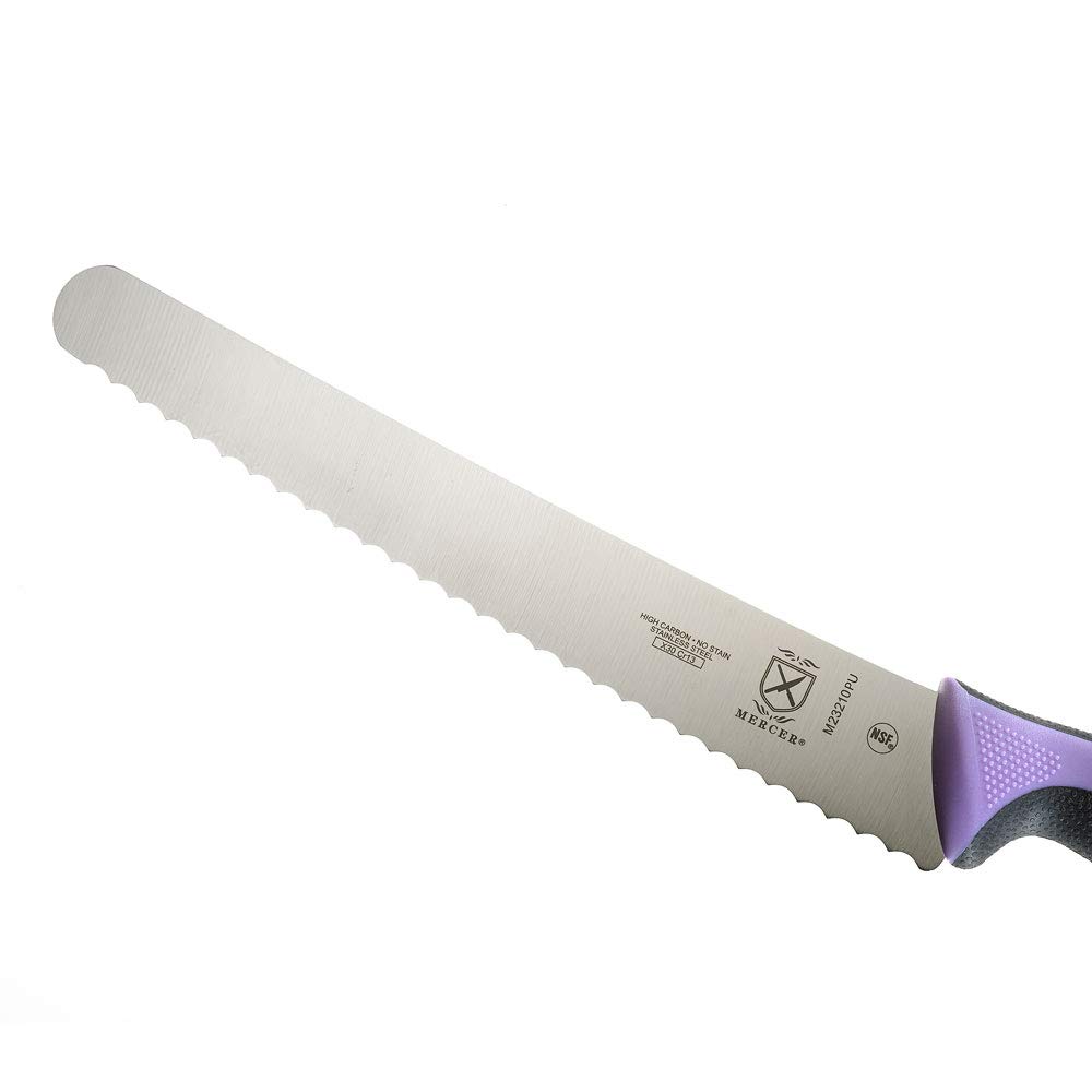 Mercer Culinary Purple Millennia Colors Handle, 10" Bread Knife (Wavy Edge Wide)