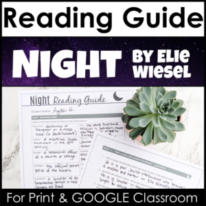 reading guide for night by elie wiesel with chapter questions for print and online classrooms