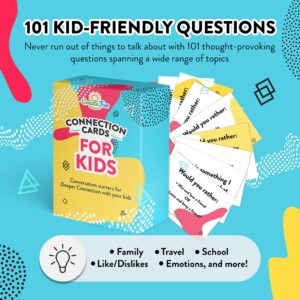 CreateFun Connection Cards for Kids - 101 Family Conversation Starters for a Deeper Connection - Engaging and Fun Conversation Cards for Ages 3 and Up to Help Improve Self-Confidence and Family Bond