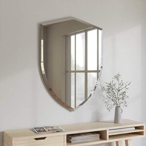 Umbra 24x32-Inch Large-Scale, Versatile, Beveled Edge, Unique Shield Wall Mount Mirror for Entryways, Living Rooms, Bedrooms, and More (Standard)