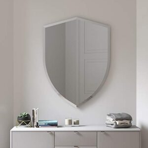 Umbra 24x32-Inch Large-Scale, Versatile, Beveled Edge, Unique Shield Wall Mount Mirror for Entryways, Living Rooms, Bedrooms, and More (Standard)