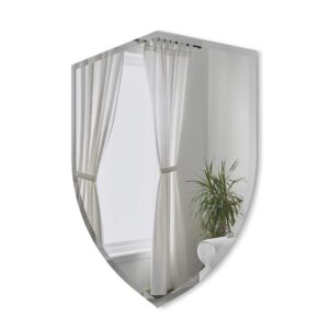 Umbra 24x32-Inch Large-Scale, Versatile, Beveled Edge, Unique Shield Wall Mount Mirror for Entryways, Living Rooms, Bedrooms, and More (Standard)