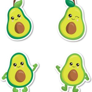 Avocado Smiling 1 Magnet, Avocado Smiling 2 Magnet, Avocado Smiling 3 Magnet, Avocado Smiling 4 Magnet Magnets Car Refrigerator Metal Sign Magnetic Vinyl 5"