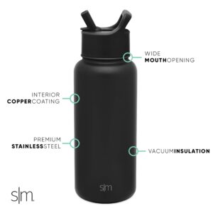 Simple Modern Officially Licensed NFL Water Bottle with Straw Lid | 32oz Vacuum Insulated Stainless Steel Thermos | Summit Collection