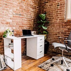 OneSpace Monroe 3 Shelve Computer Desk, White