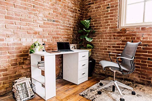 OneSpace Monroe 3 Shelve Computer Desk, White