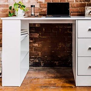 OneSpace Monroe 3 Shelve Computer Desk, White