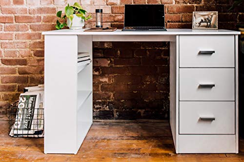 OneSpace Monroe 3 Shelve Computer Desk, White