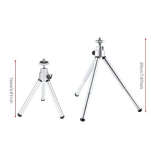 Keenso 3Pcs Universal Foldable Aluminium Alloy Stoving Varnish Mini Antishake Telescopic Tripod Telescoping Tripod Stand Monocular Telescope Camera Tripod