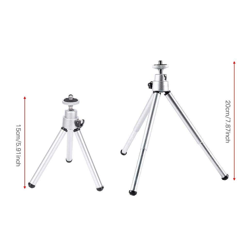 Keenso 3Pcs Universal Foldable Aluminium Alloy Stoving Varnish Mini Antishake Telescopic Tripod Telescoping Tripod Stand Monocular Telescope Camera Tripod