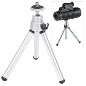 Keenso 3Pcs Universal Foldable Aluminium Alloy Stoving Varnish Mini Antishake Telescopic Tripod Telescoping Tripod Stand Monocular Telescope Camera Tripod