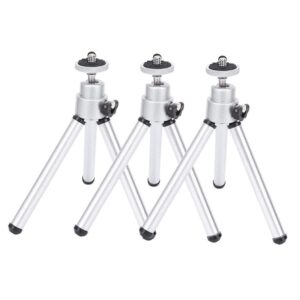 Keenso 3Pcs Universal Foldable Aluminium Alloy Stoving Varnish Mini Antishake Telescopic Tripod Telescoping Tripod Stand Monocular Telescope Camera Tripod