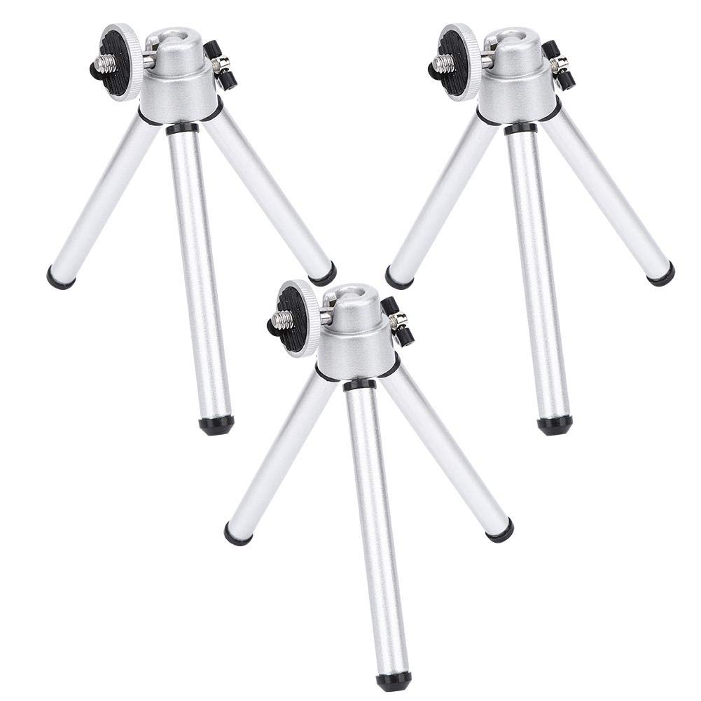 Keenso 3Pcs Universal Foldable Aluminium Alloy Stoving Varnish Mini Antishake Telescopic Tripod Telescoping Tripod Stand Monocular Telescope Camera Tripod