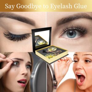 3D False Eyelashes, 6 Pairs of Natural Fluffy False Eyelashes, Reusable Long Thick Eyelashes, Used to Extend Makeup Eyelashes (J-09)