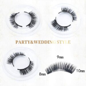 3D False Eyelashes, 6 Pairs of Natural Fluffy False Eyelashes, Reusable Long Thick Eyelashes, Used to Extend Makeup Eyelashes (J-09)