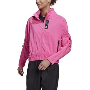 adidas Women's Tech Track Top Pb, Screaming Pink, Small